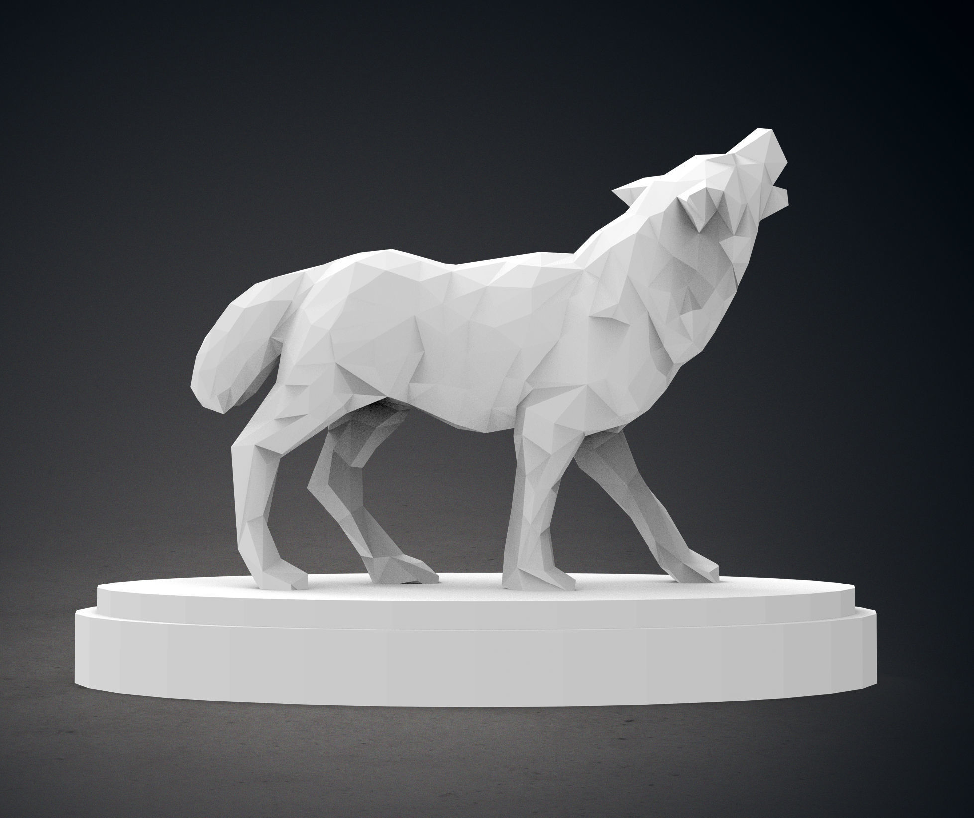 LOW POLY WOLF STATUE 3D model 3D printable | CGTrader