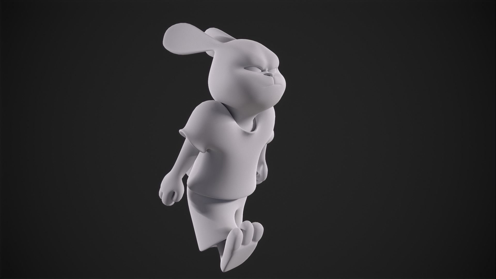 Angry Bunny rabbit 3d print figure 3D model 3D printable | CGTrader