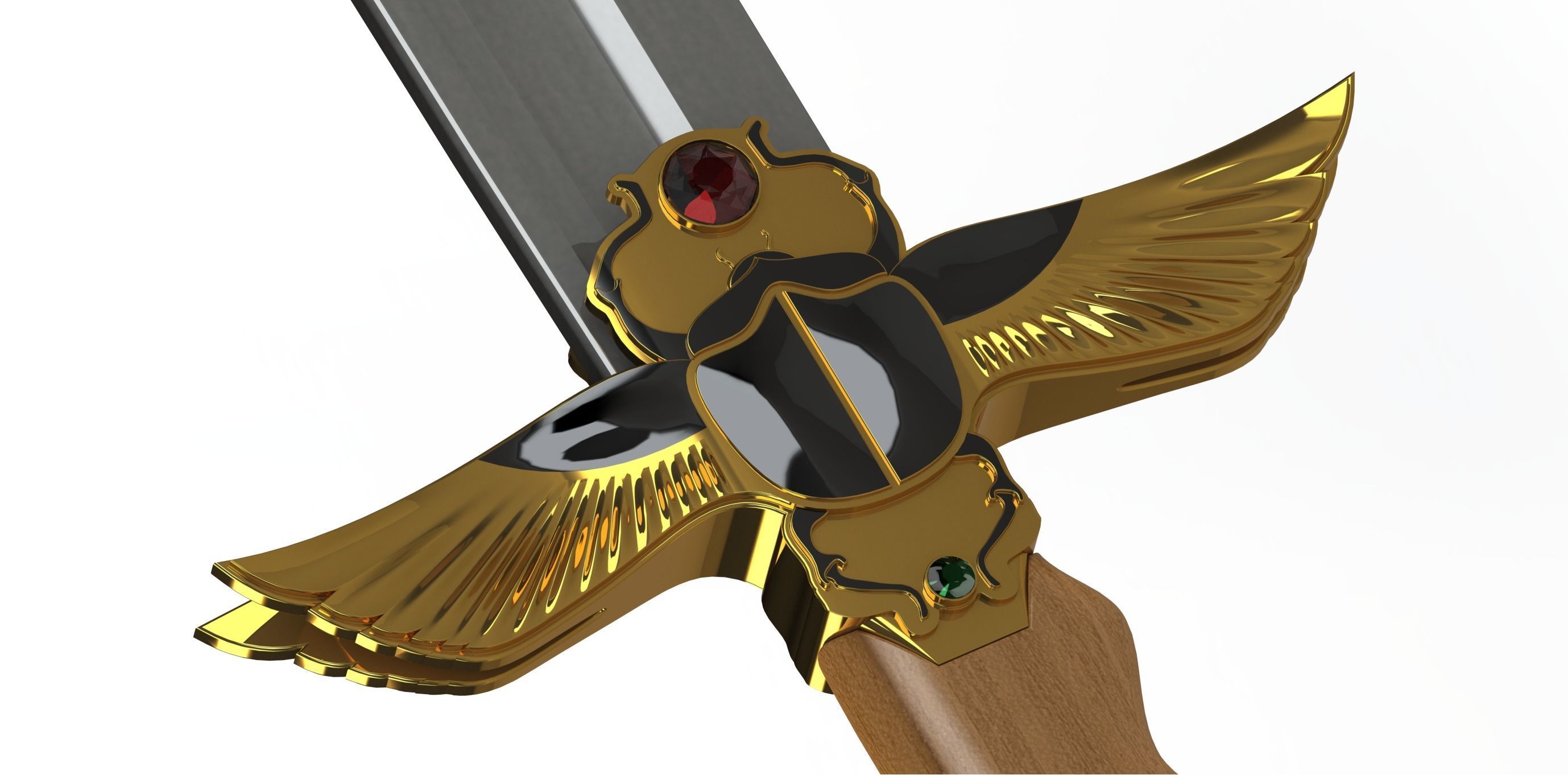 Legendary Khopesh Sword with Flying Scarab Guard - 3D Model 3D model 3D ...