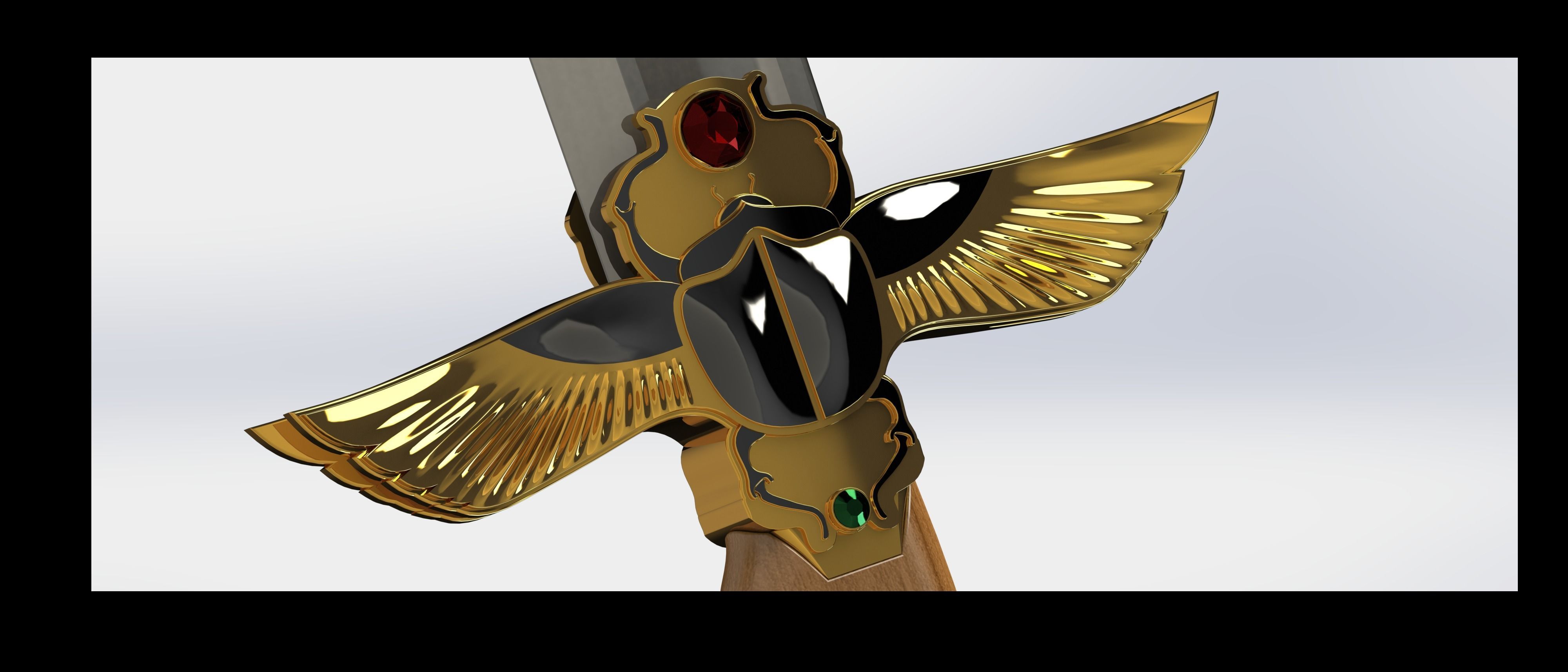 Legendary Khopesh Sword with Flying Scarab Guard - 3D Model 3D model 3D ...