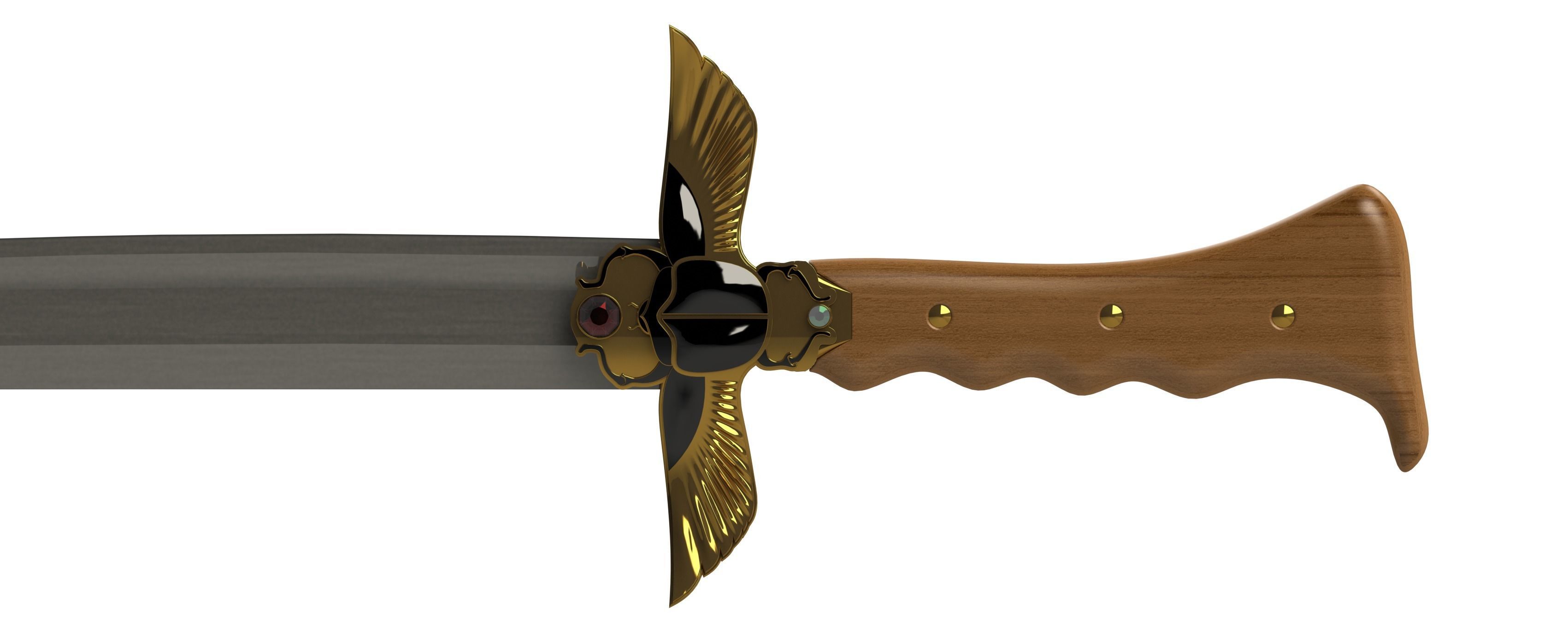 Legendary Khopesh Sword with Flying Scarab Guard - 3D Model 3D model 3D ...