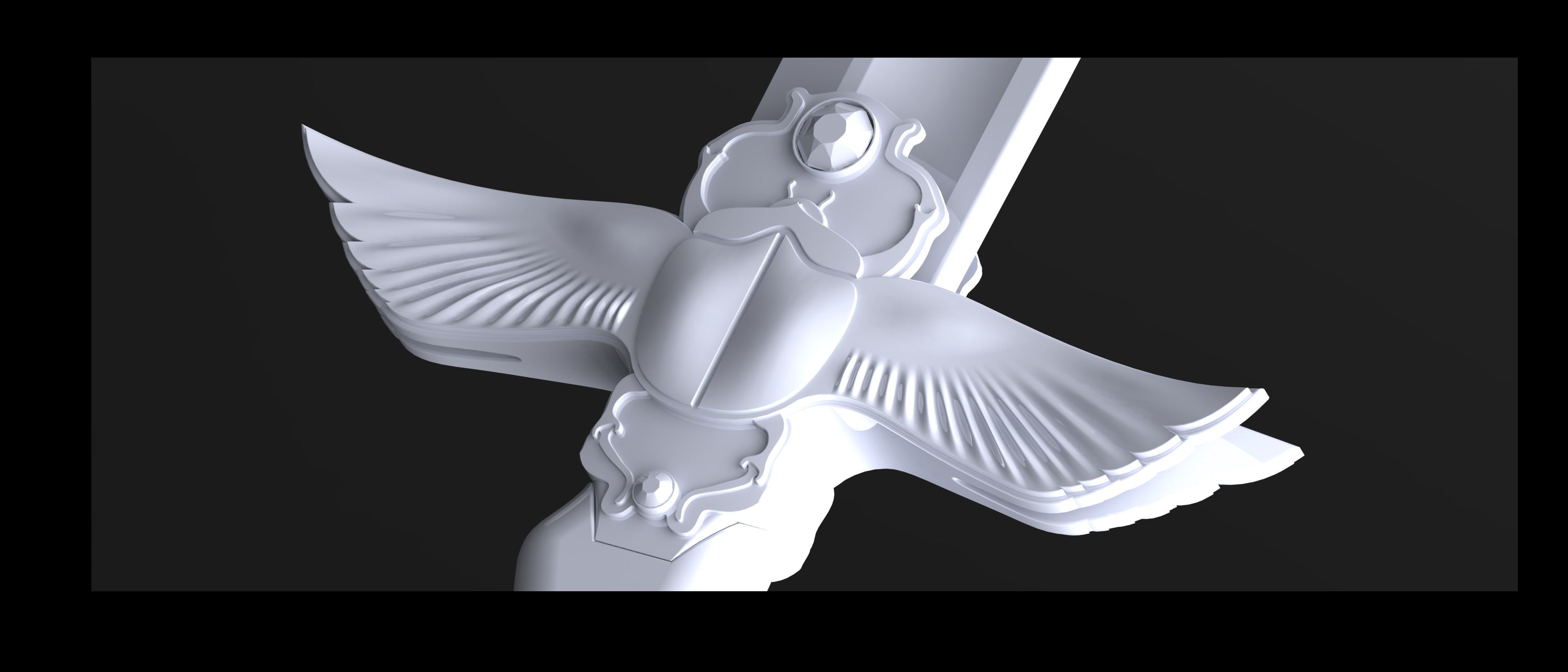 Legendary Khopesh Sword with Flying Scarab Guard - 3D Model 3D model 3D ...