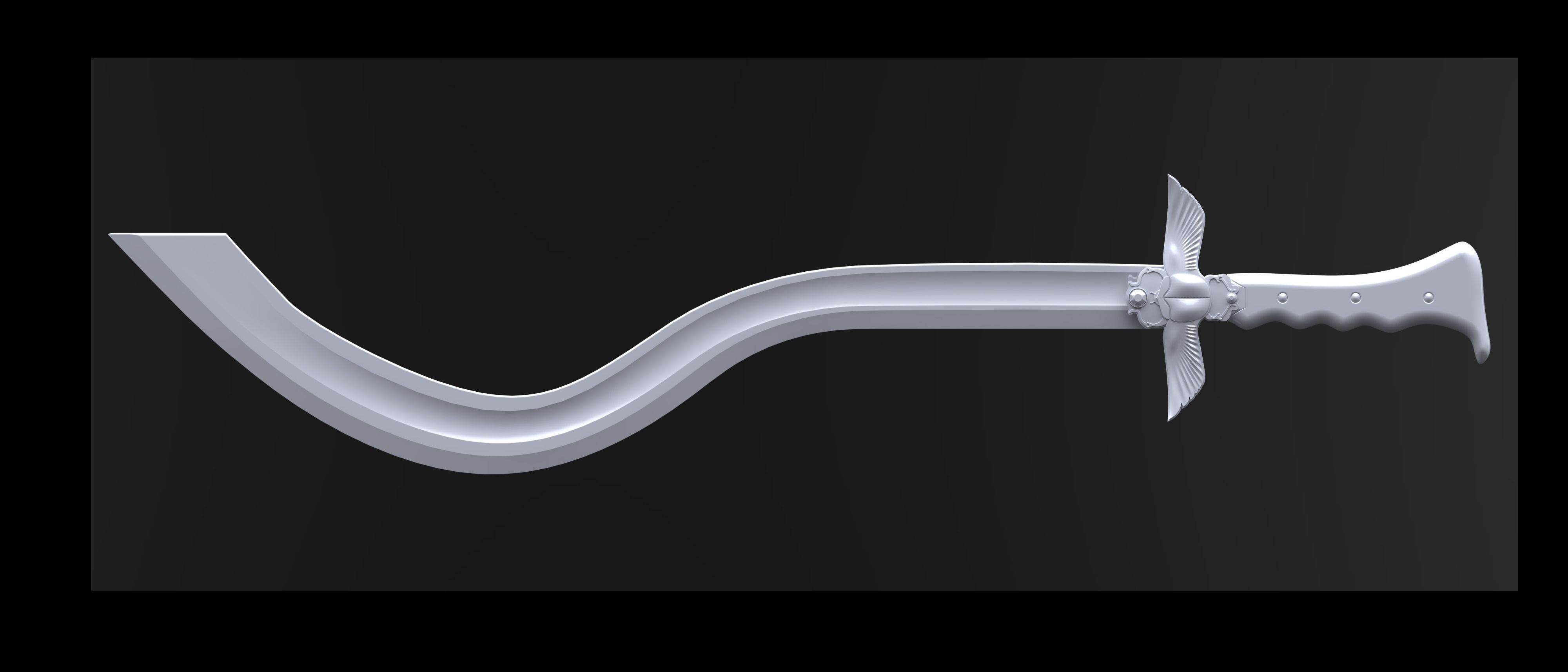 Legendary Khopesh Sword with Flying Scarab Guard - 3D Model 3D model 3D ...