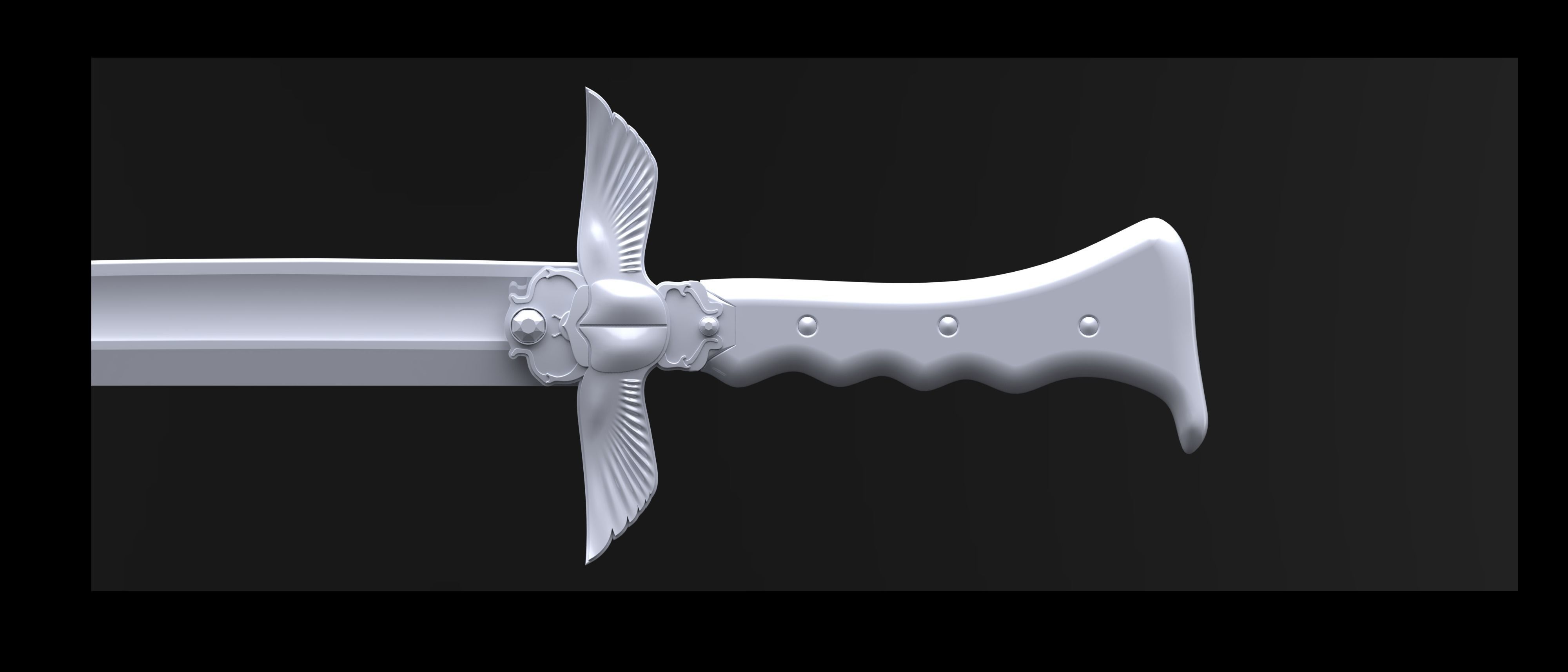 Legendary Khopesh Sword with Flying Scarab Guard - 3D Model 3D model 3D ...