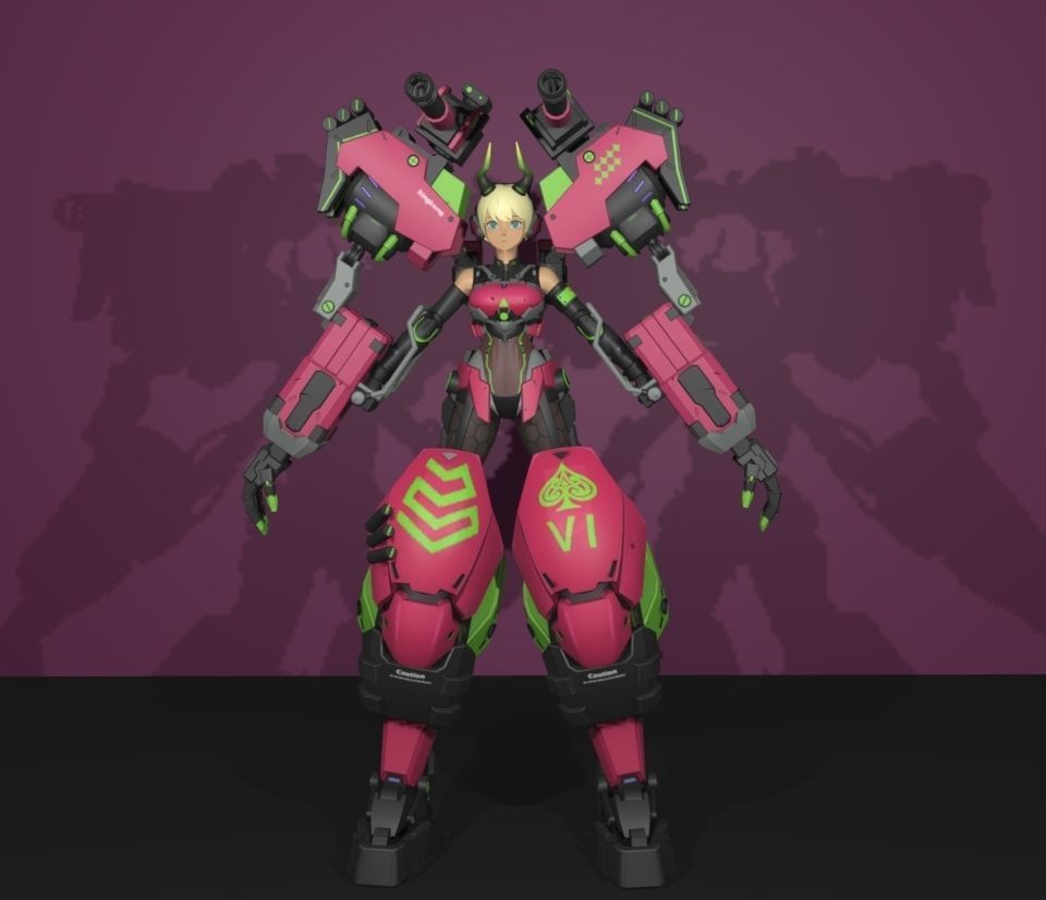 ace force asha 3D model animated rigged | CGTrader