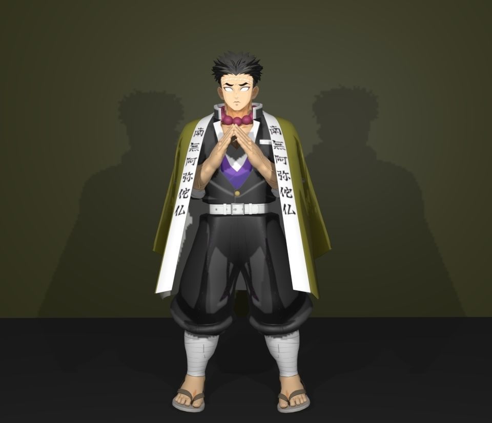 gyomei himejima 3D model animated rigged | CGTrader