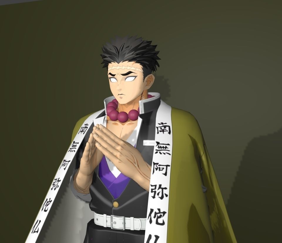 gyomei himejima 3D model animated rigged | CGTrader