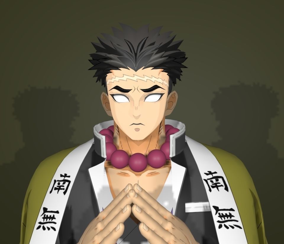 gyomei himejima 3D model animated rigged | CGTrader