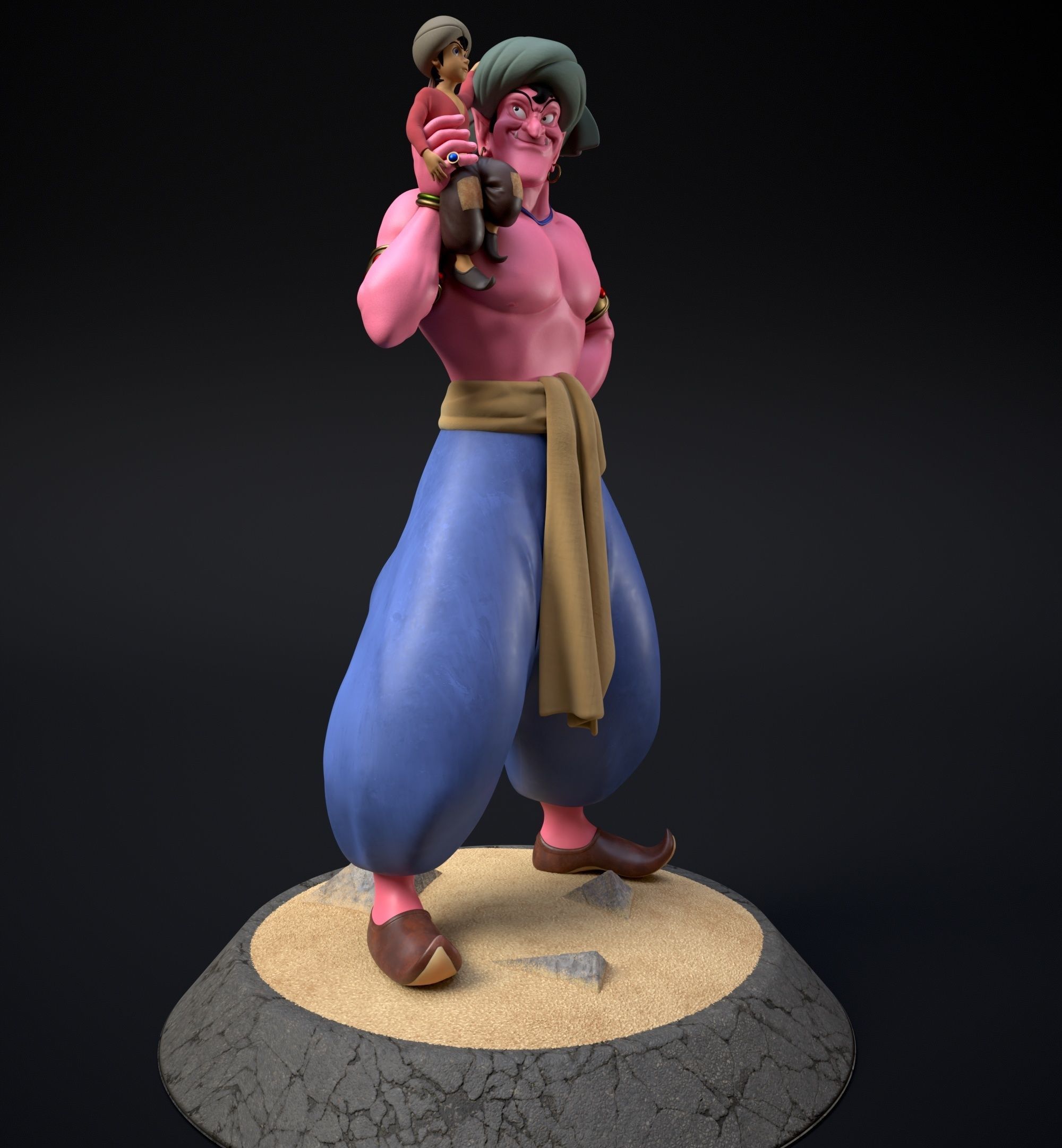 Aladdin and the Djinn of the ring 3D Print 3D model 3D printable | CGTrader