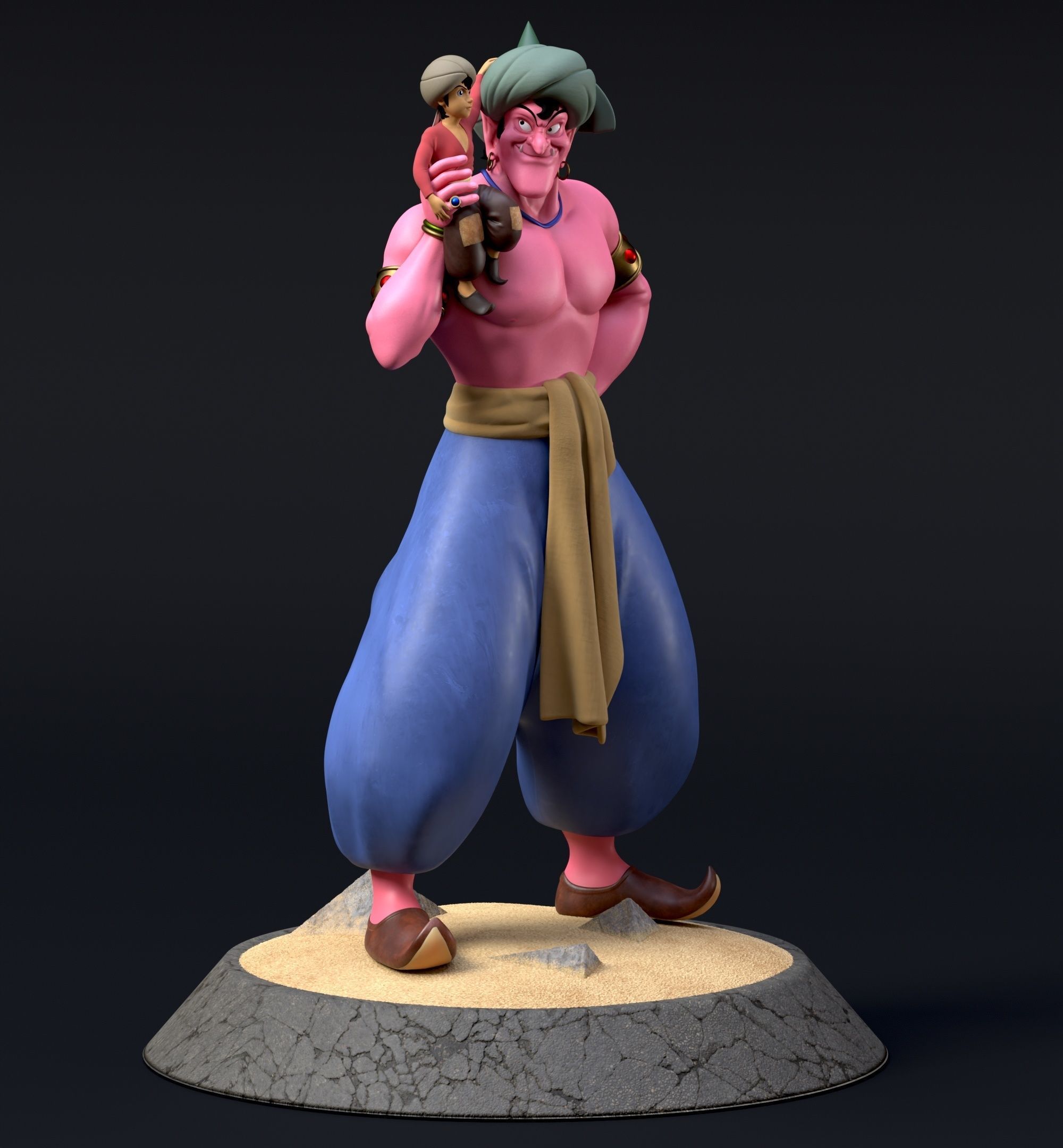 Aladdin and the Djinn of the ring 3D Print 3D model 3D printable | CGTrader