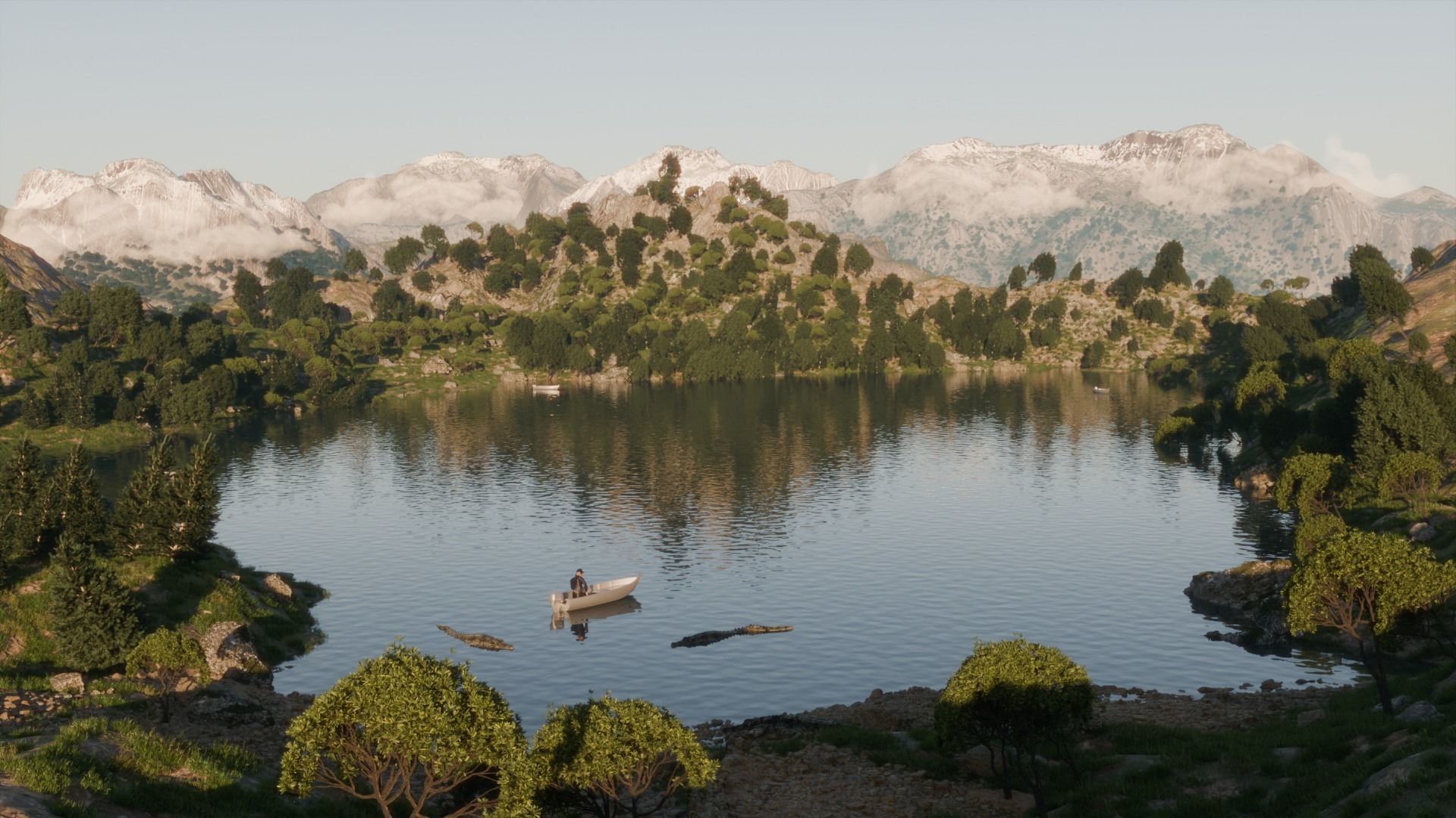 Lake mountain scene 3D model | CGTrader