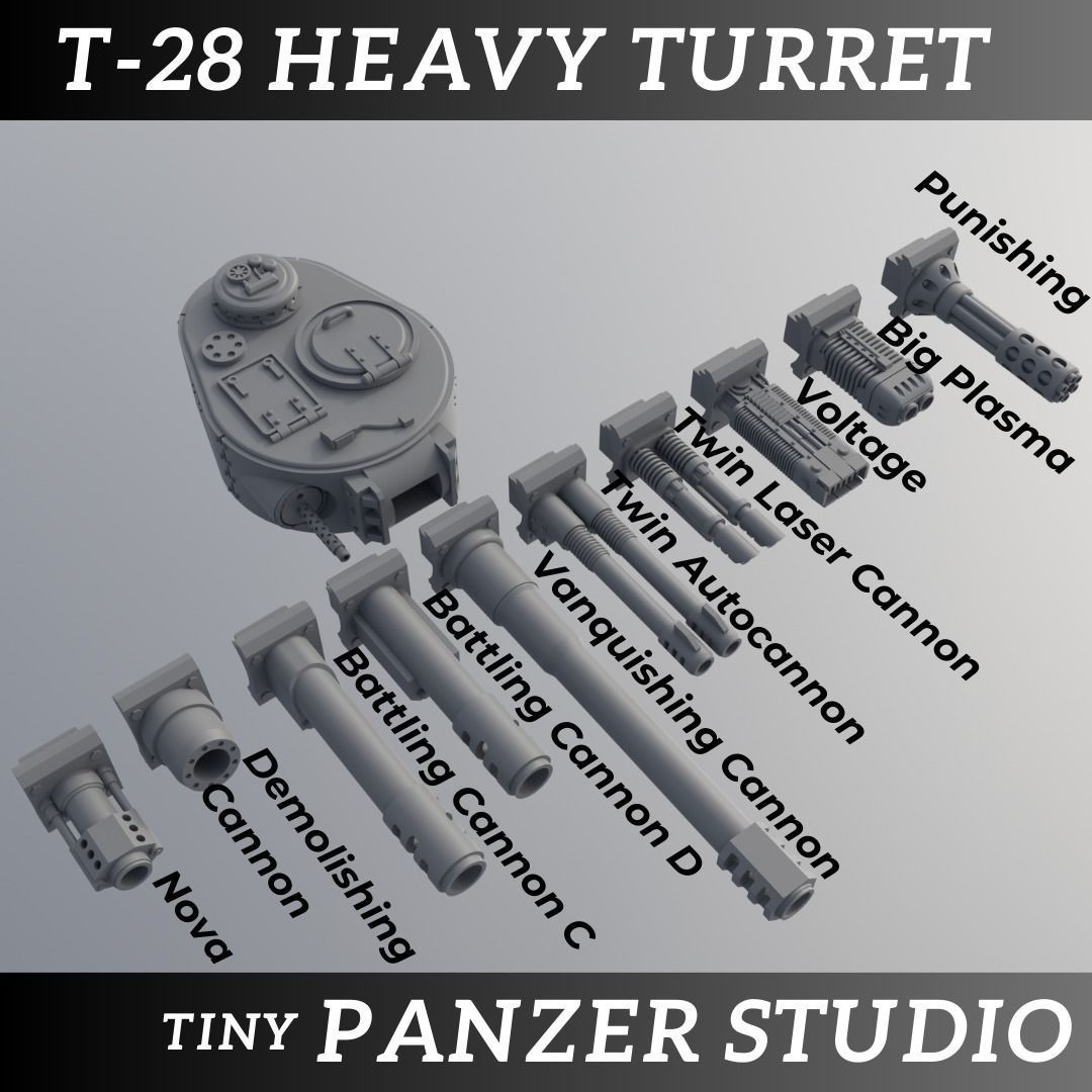 Heavy Turret T28 3D model 3D printable | CGTrader