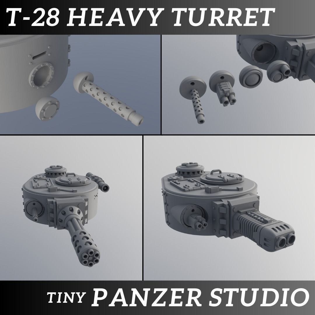 Heavy Turret T28 3D model 3D printable | CGTrader