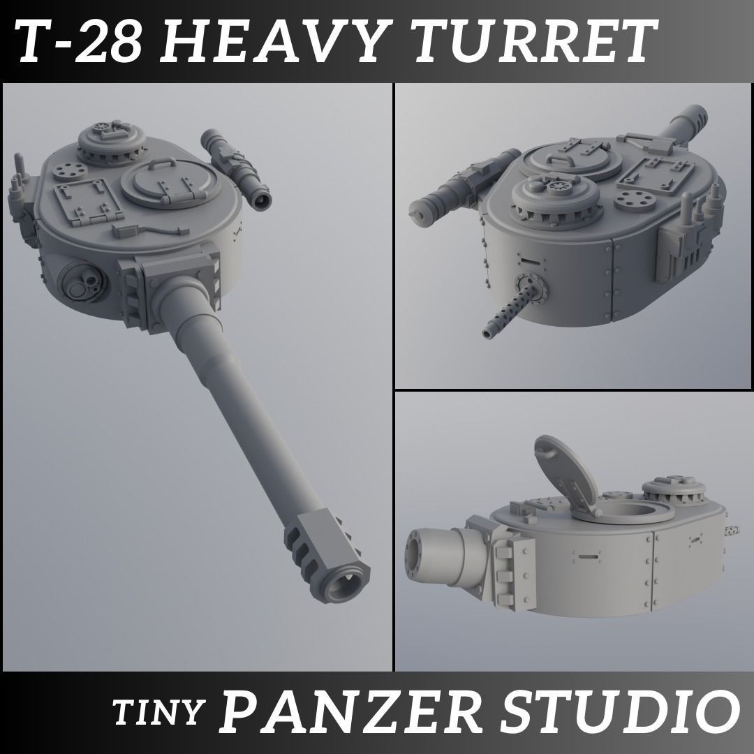 Heavy Turret T28 3D model 3D printable | CGTrader