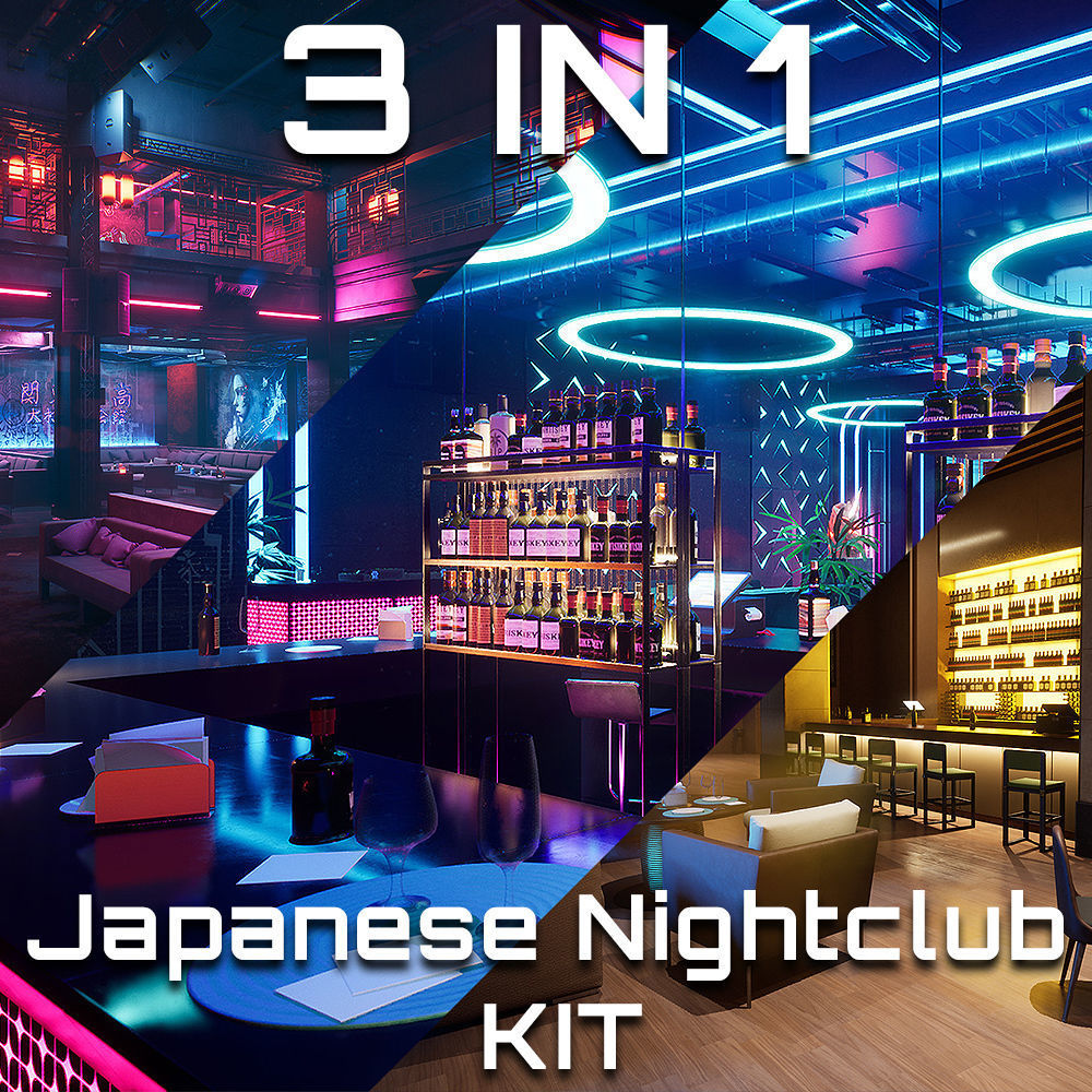 3D model Japanese Nightclub KIT VR / AR / low-poly | CGTrader