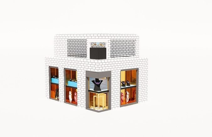 Cube shaped jewel store 3D model | CGTrader