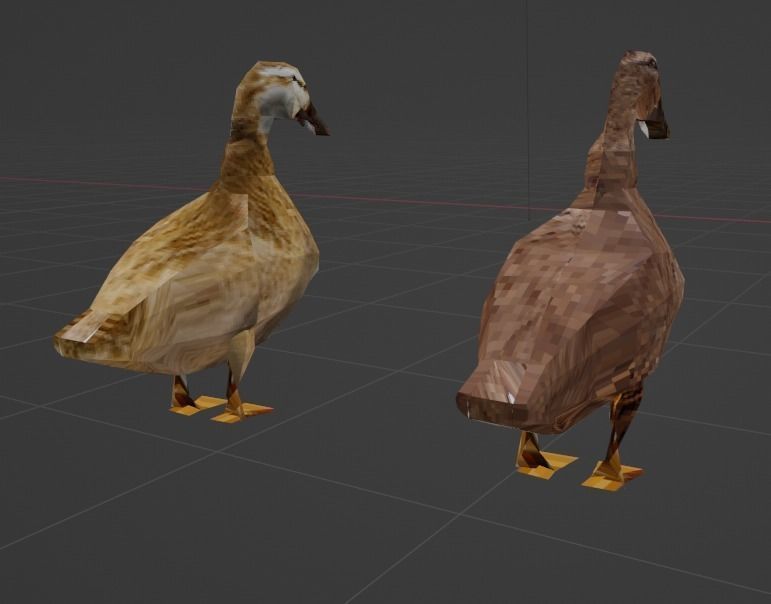 3D model 2 Ducks ps1 retro style low poly models VR / AR / low-poly ...