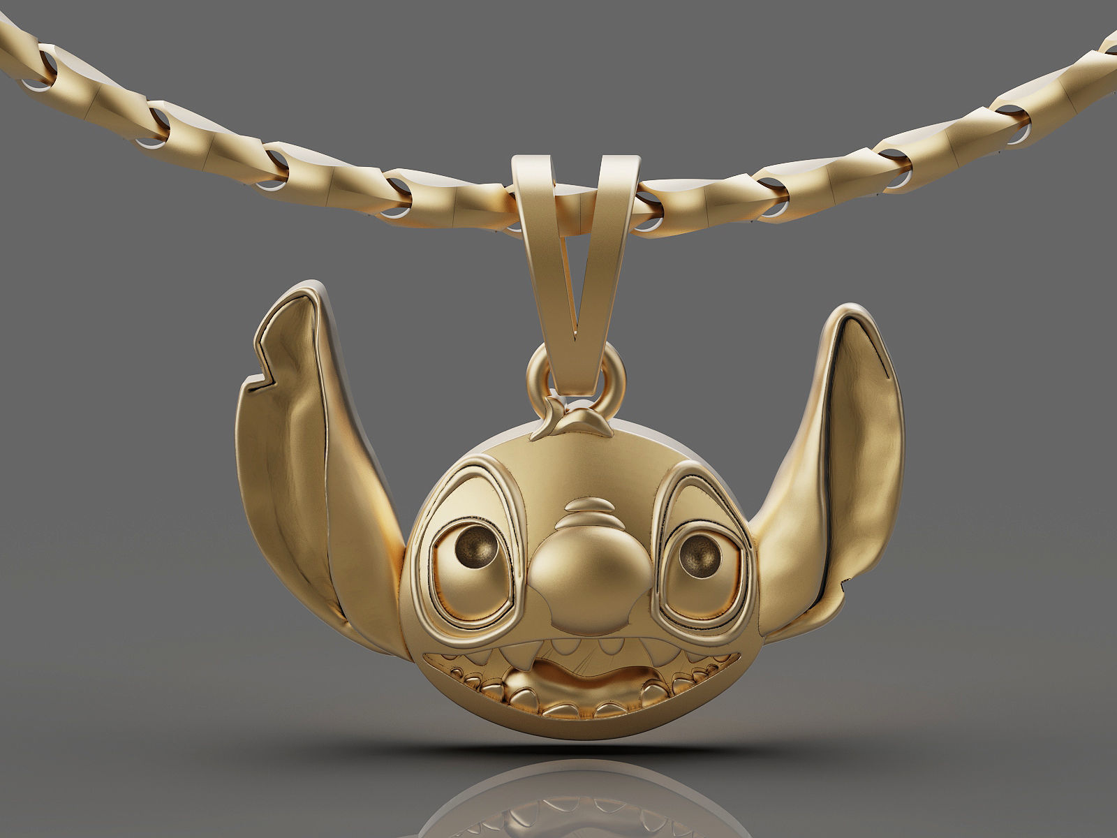 Stitch pendant gold printable jewelry 3D model 3D model 3D printable ...