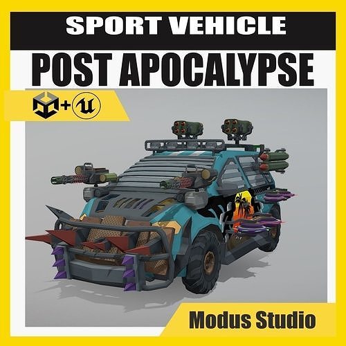 3D model Low Poly Post Apocalypse Sport Car VR / AR / low-poly | CGTrader