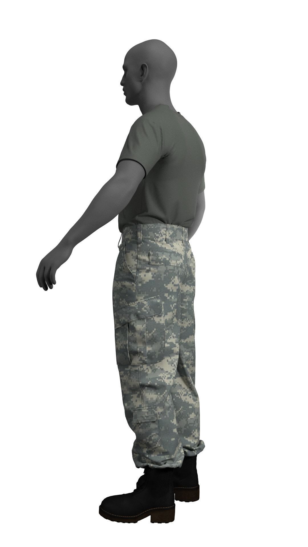 ACU Army Combat Uniform Pants and Tshirt - Marvelous Designer 3D model ...