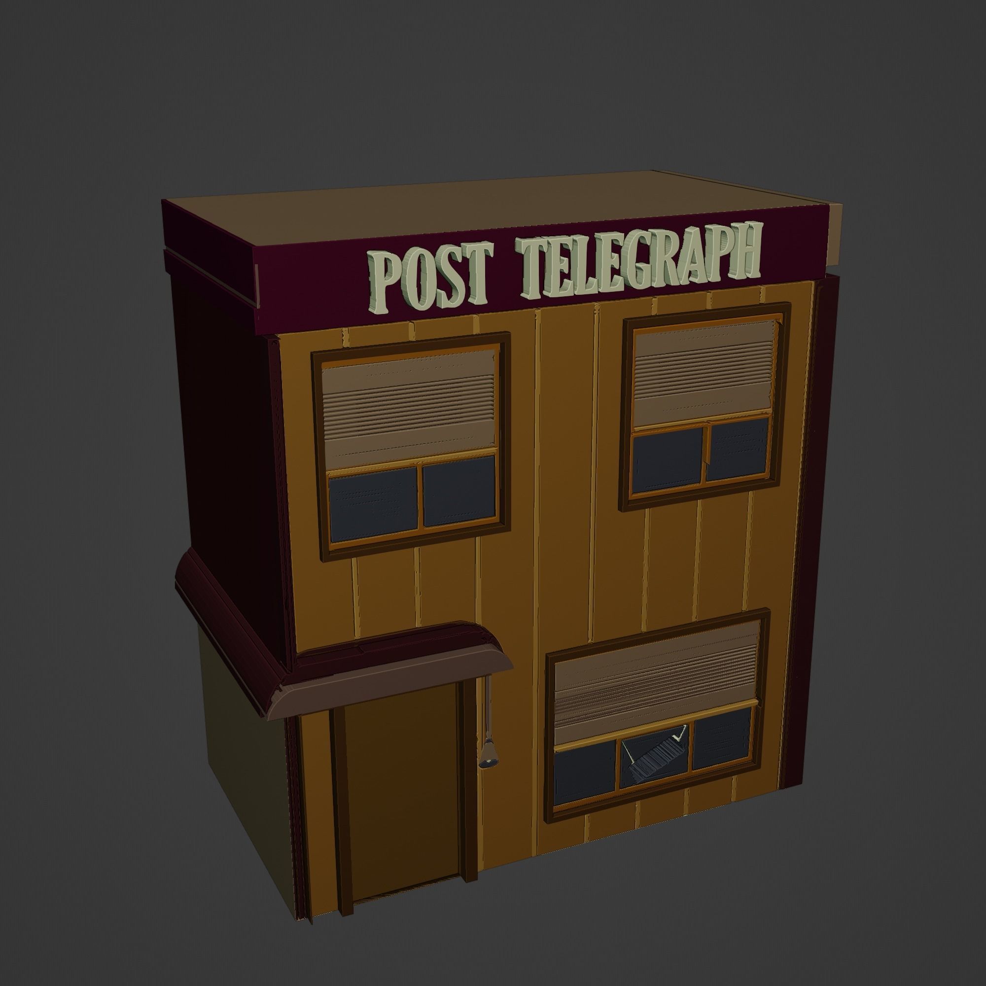 3D model Western Building Post Telegraph VR / AR / low-poly | CGTrader