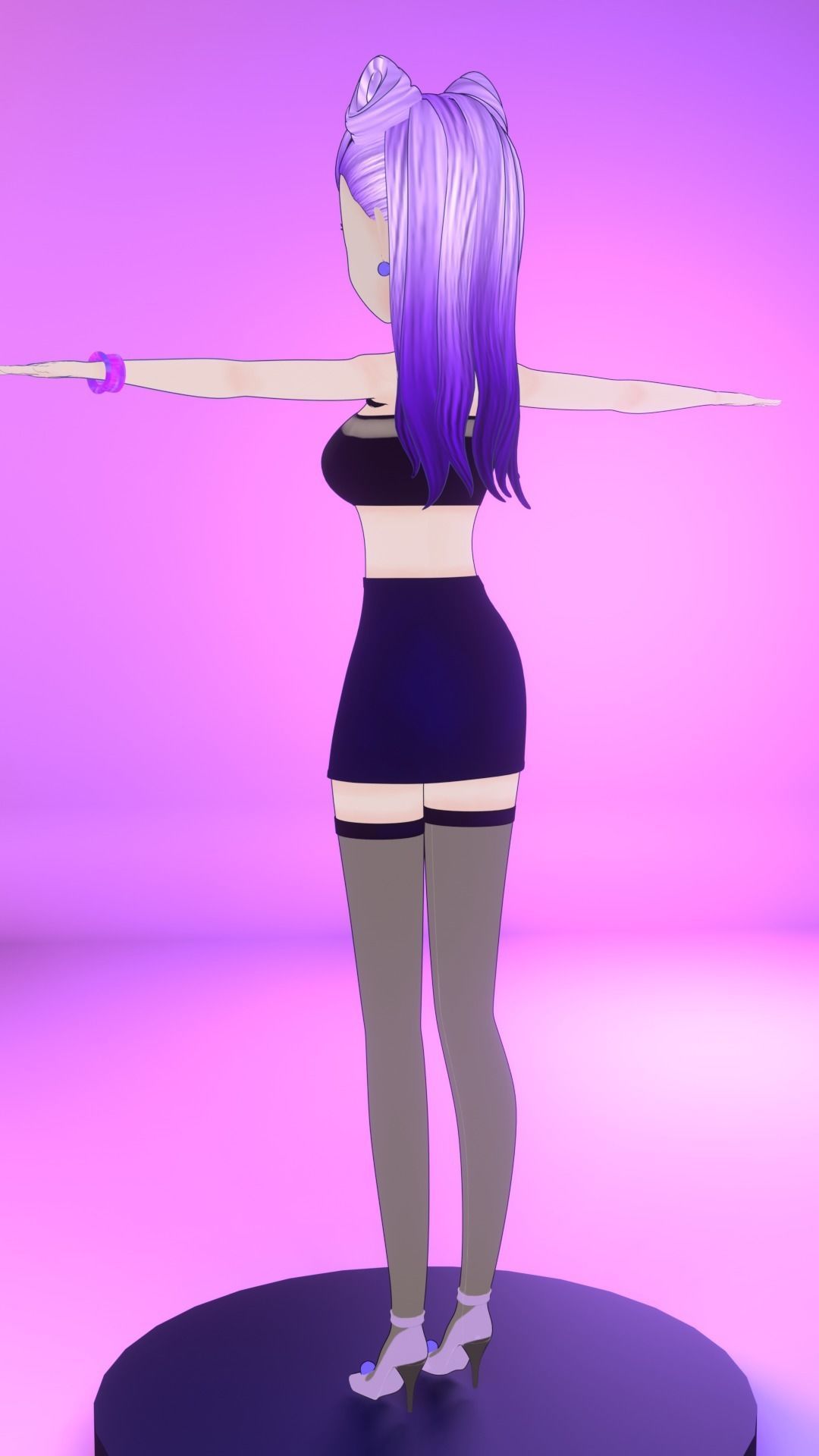 Anime girl inpired by KDA Evelynn from League of Legends 3D model ...