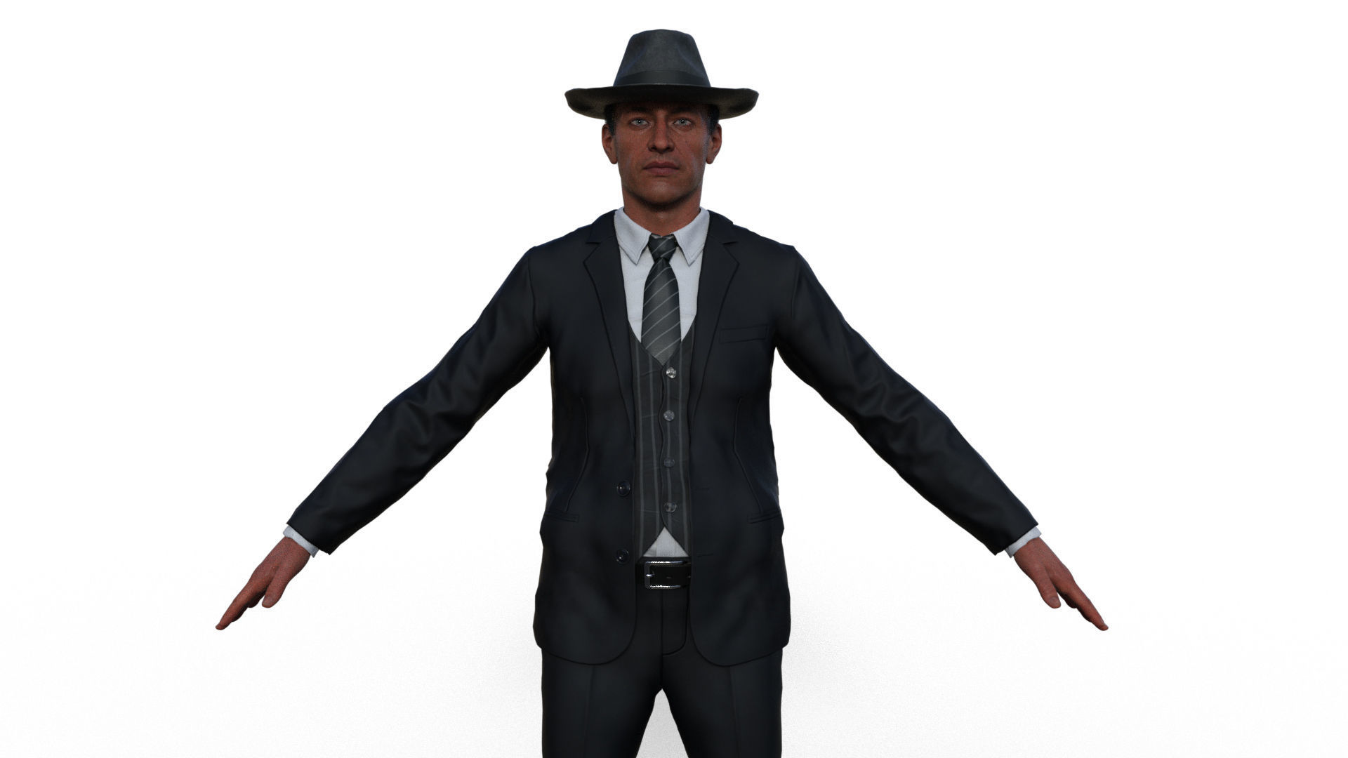 detective Room With Rigged Figure 3D model rigged | CGTrader