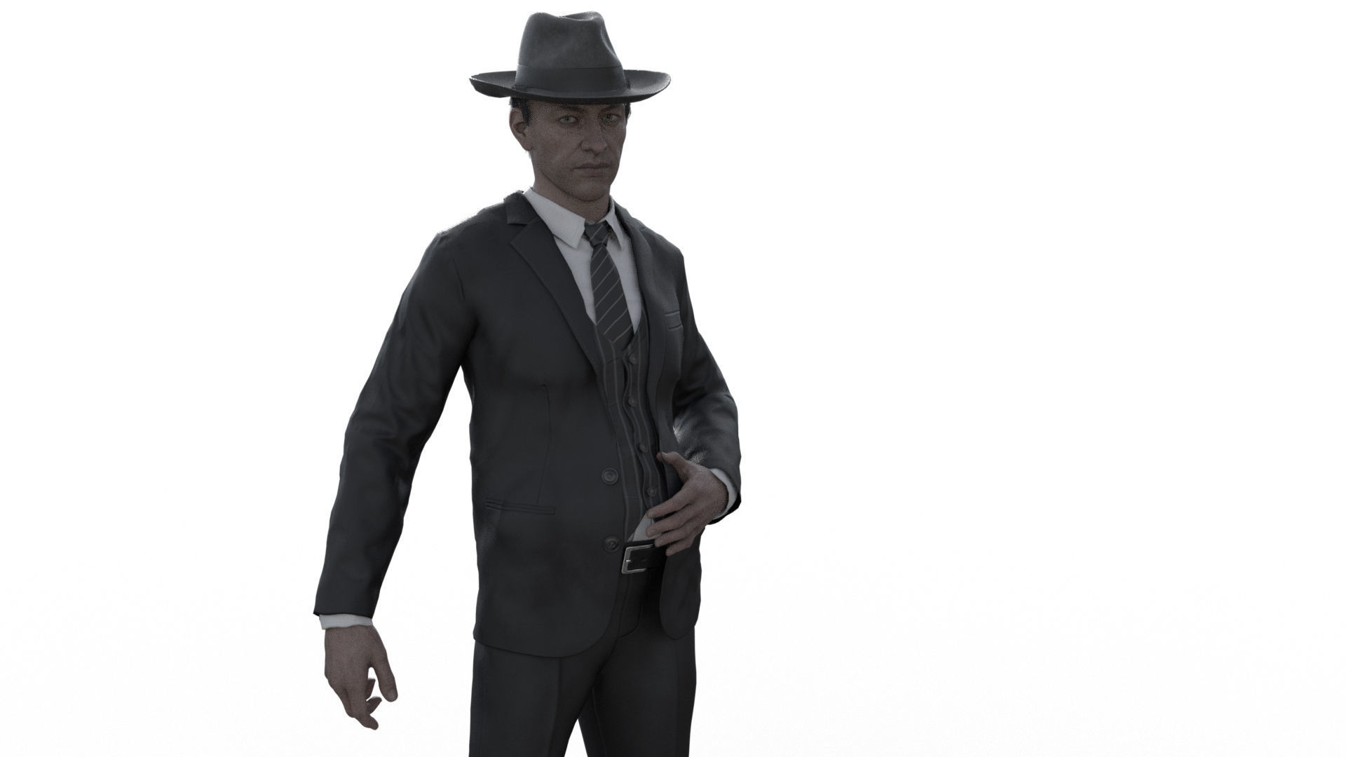detective Room With Rigged Figure 3D model rigged | CGTrader