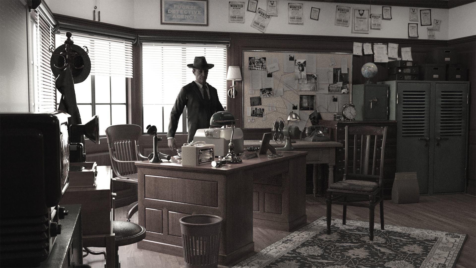 detective Room With Rigged Figure 3D model rigged | CGTrader