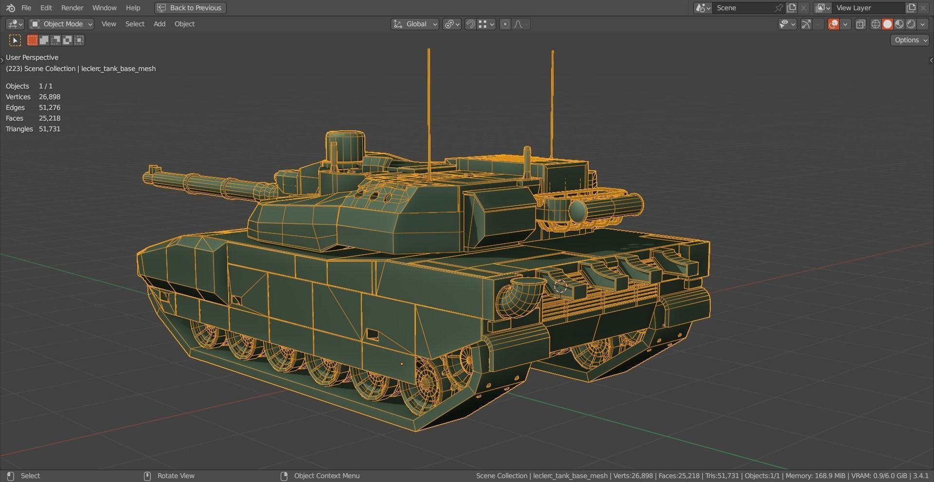 3D model Leclerc TANK BASE MESH VR / AR / low-poly | CGTrader
