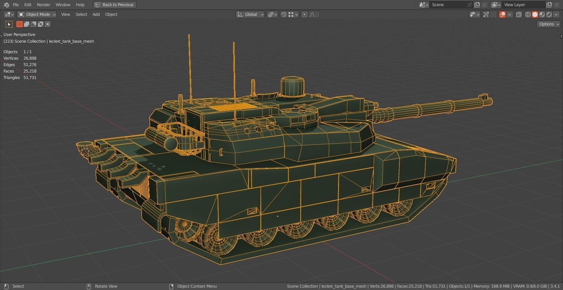 3D model Leclerc TANK BASE MESH VR / AR / low-poly | CGTrader