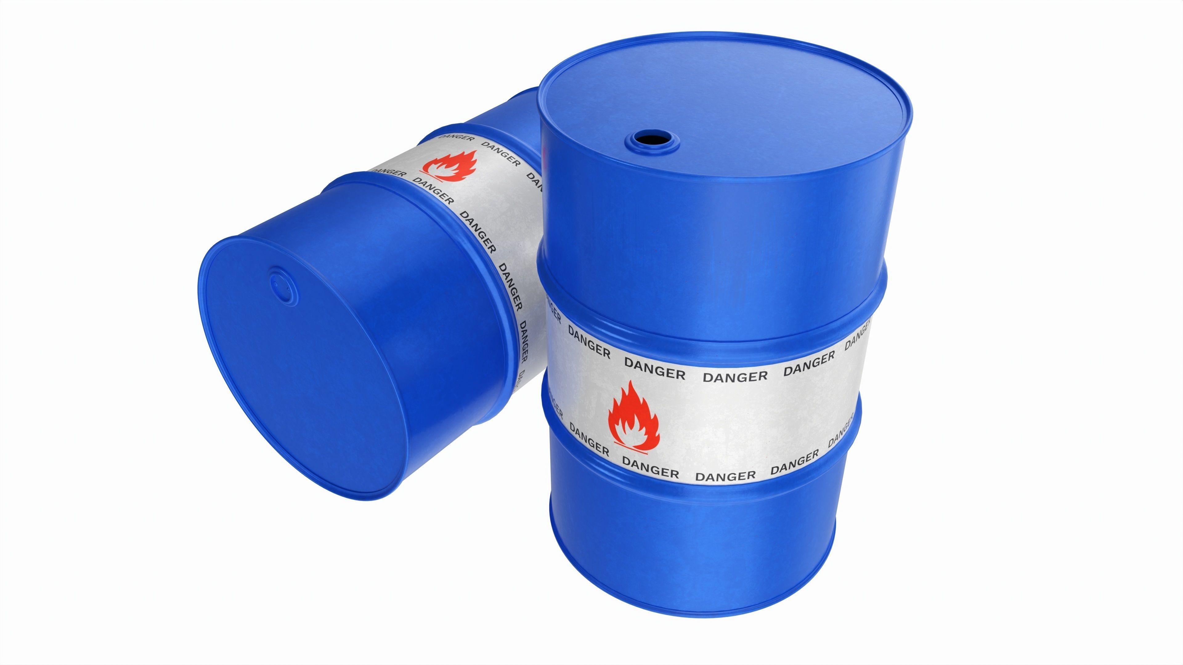 Steel oil barrel set blue 3D model | CGTrader