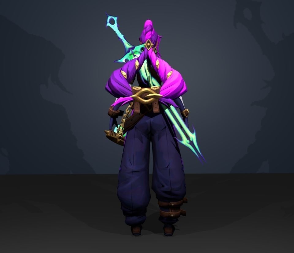soul fighter nilah 3D model animated rigged | CGTrader