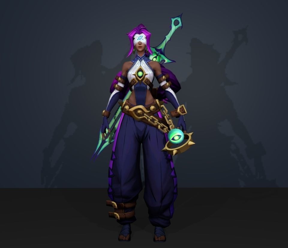 soul fighter nilah 3D model animated rigged | CGTrader