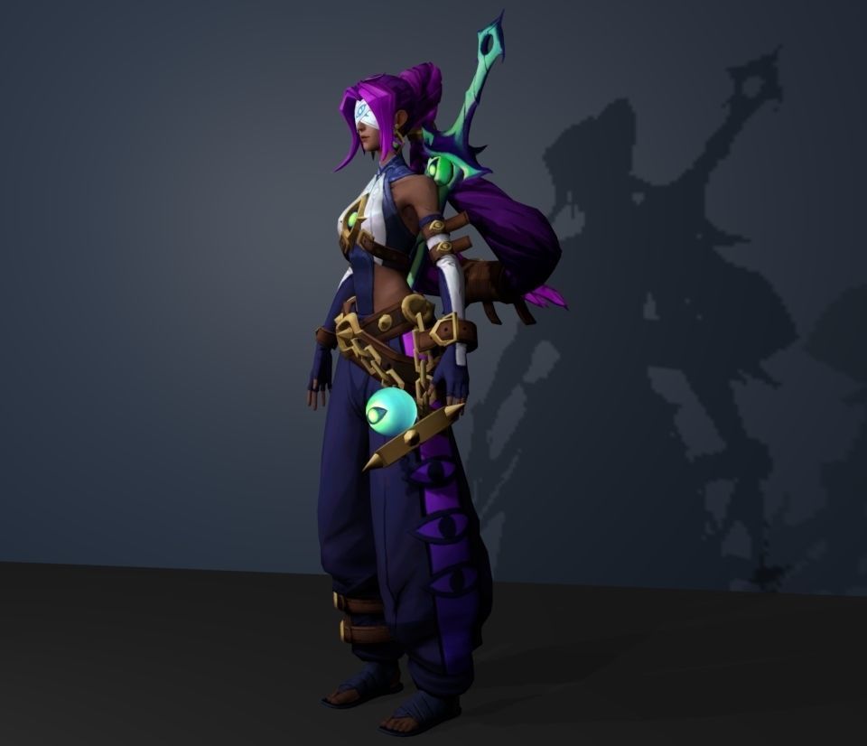 soul fighter nilah 3D model animated rigged | CGTrader