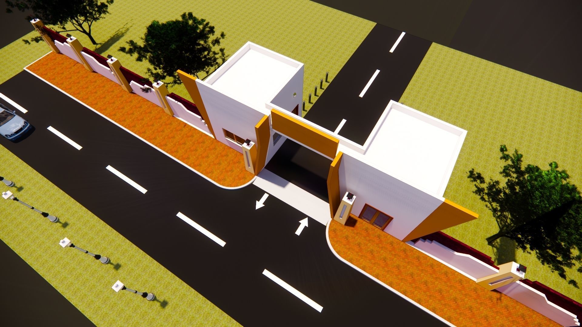 Entrance Gate in Revit 3D model | CGTrader