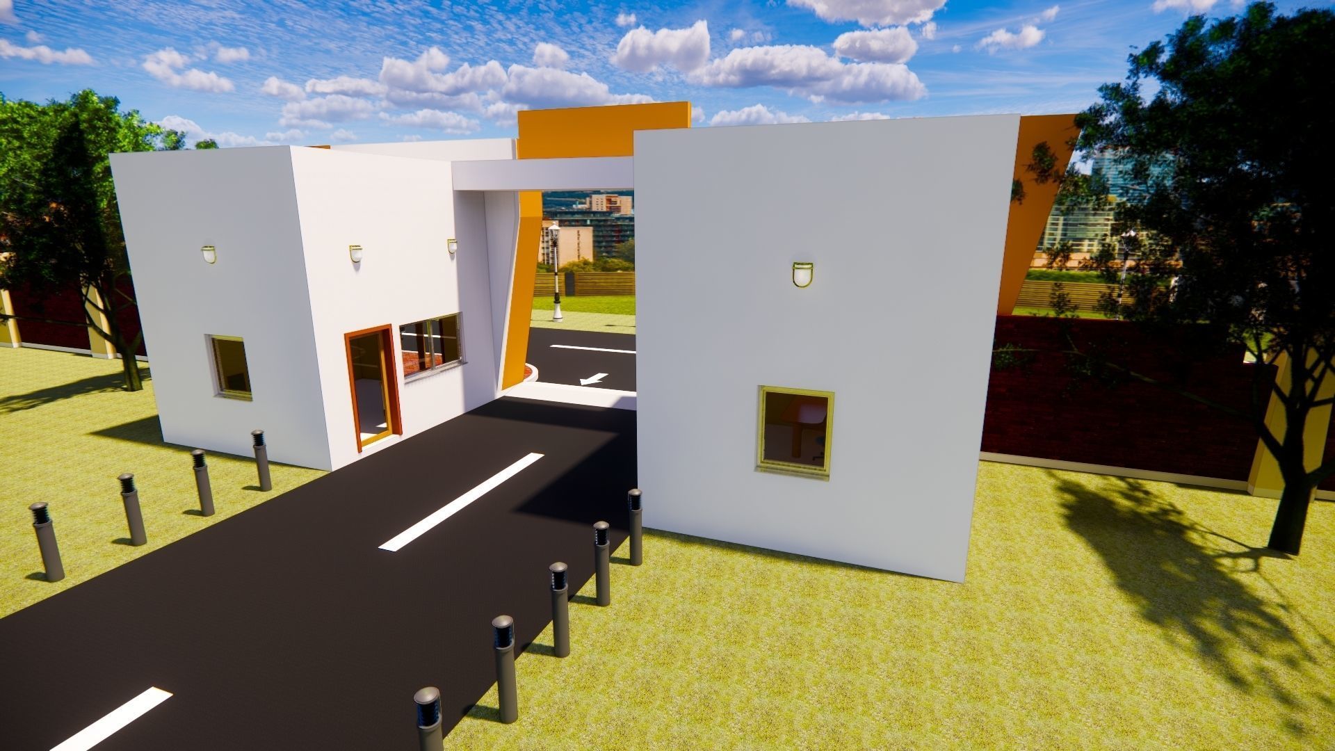 Entrance Gate in Revit 3D model | CGTrader