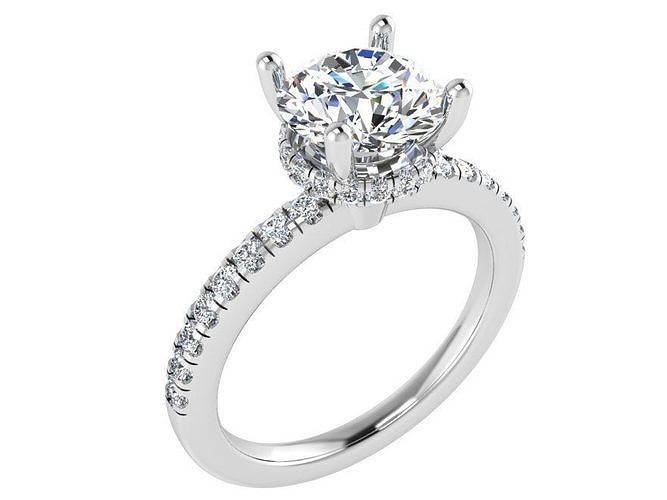 Round Diamond Ring 3071 3D model 3D printable | CGTrader
