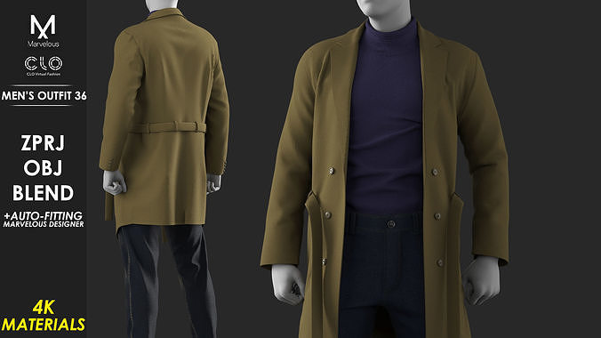 Mens Outfit 36 - Marvelous Designer 3D model | CGTrader