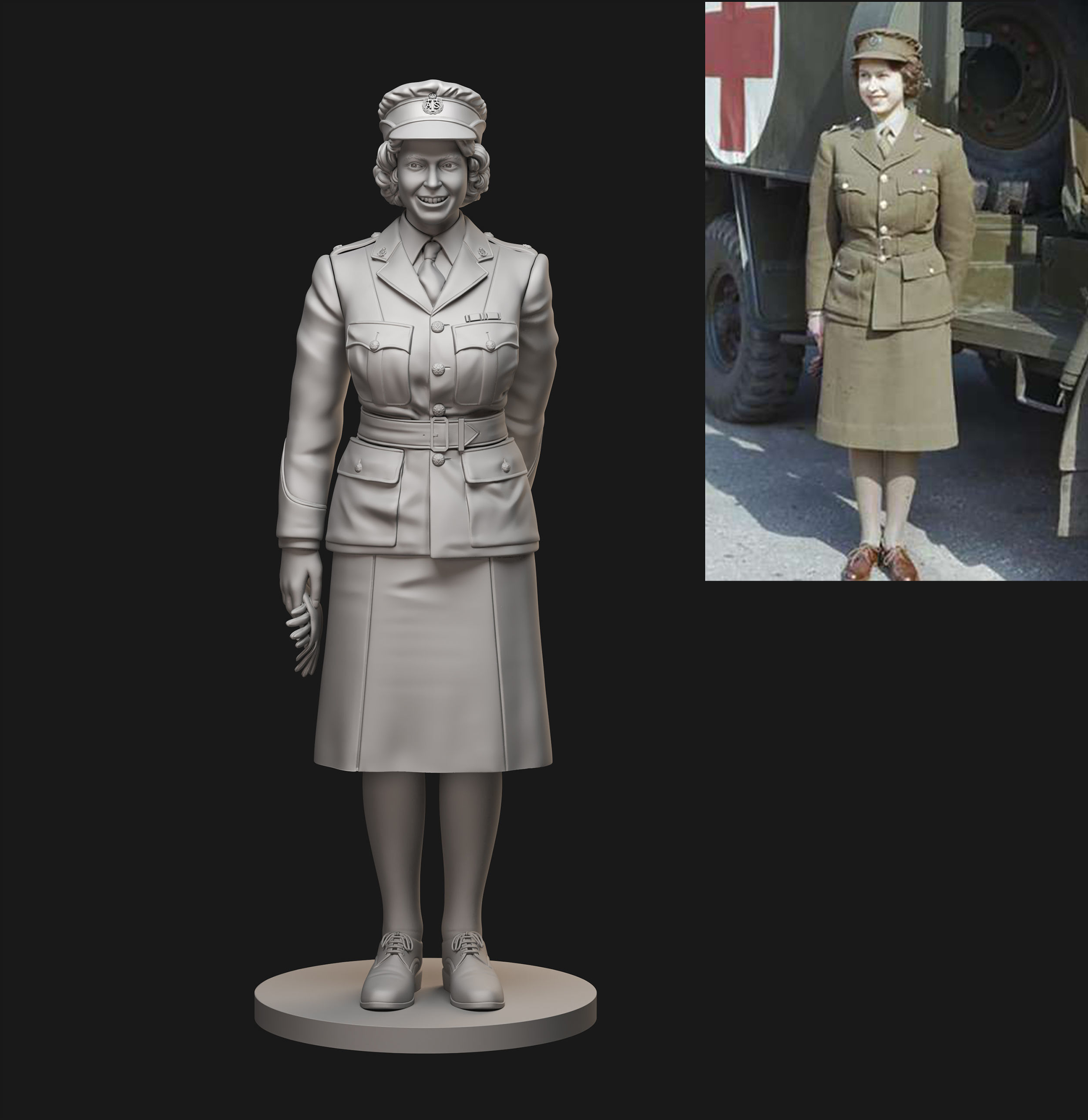 Elizabeth II 3D model 3D printable | CGTrader