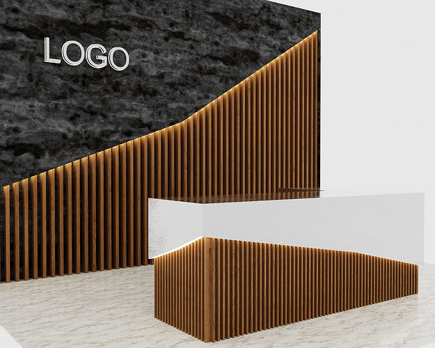 Office reception - wall 3D model | CGTrader
