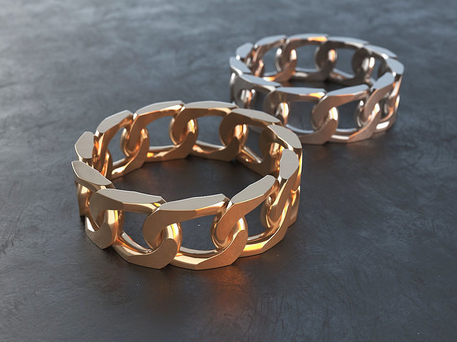 Cuban chain band 3D model 3D printable | CGTrader