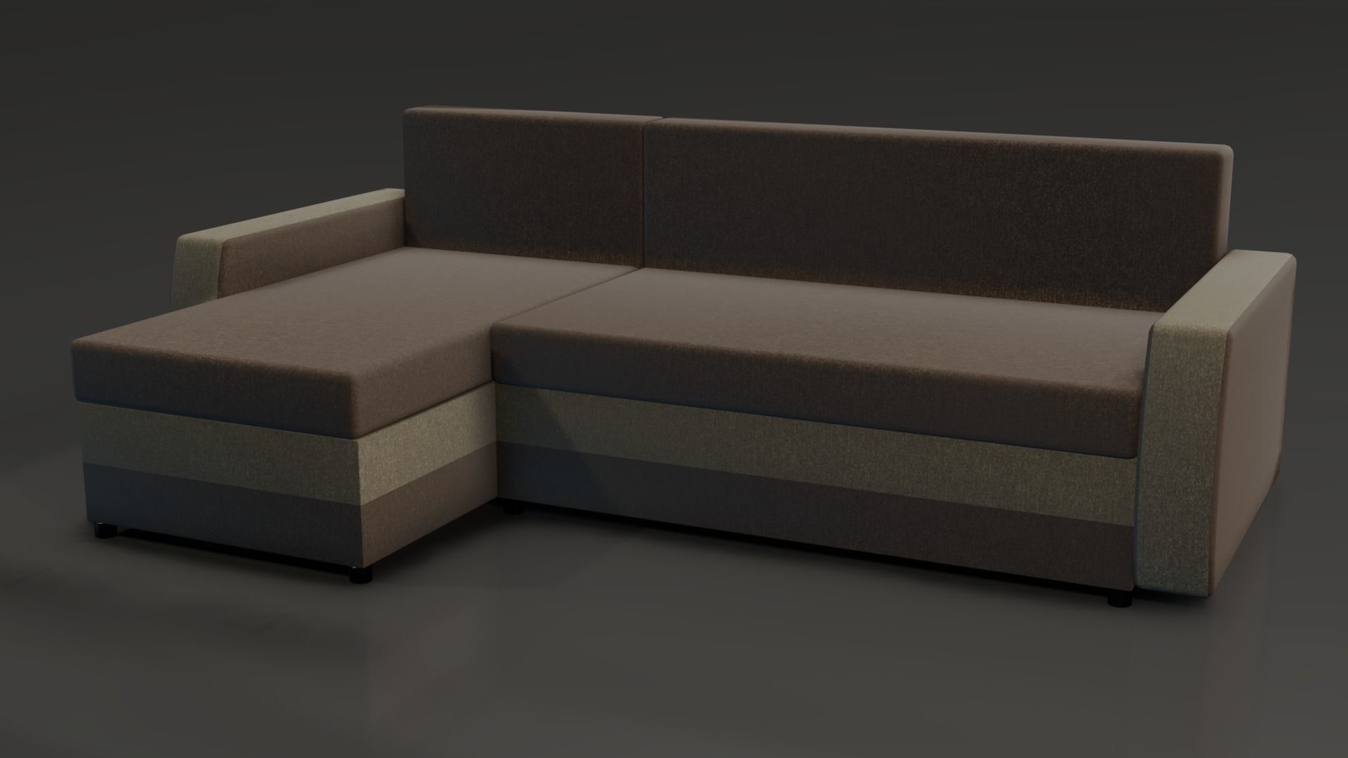 3D model Sofa - Double Color L-shaped VR / AR / low-poly | CGTrader