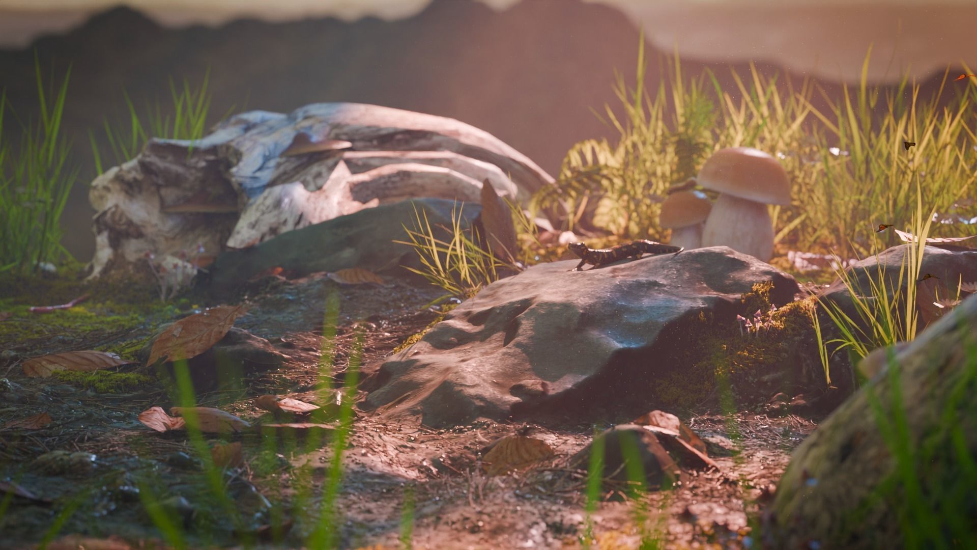 Ecosystem low scale plant Grass and animals 3D model animated | CGTrader