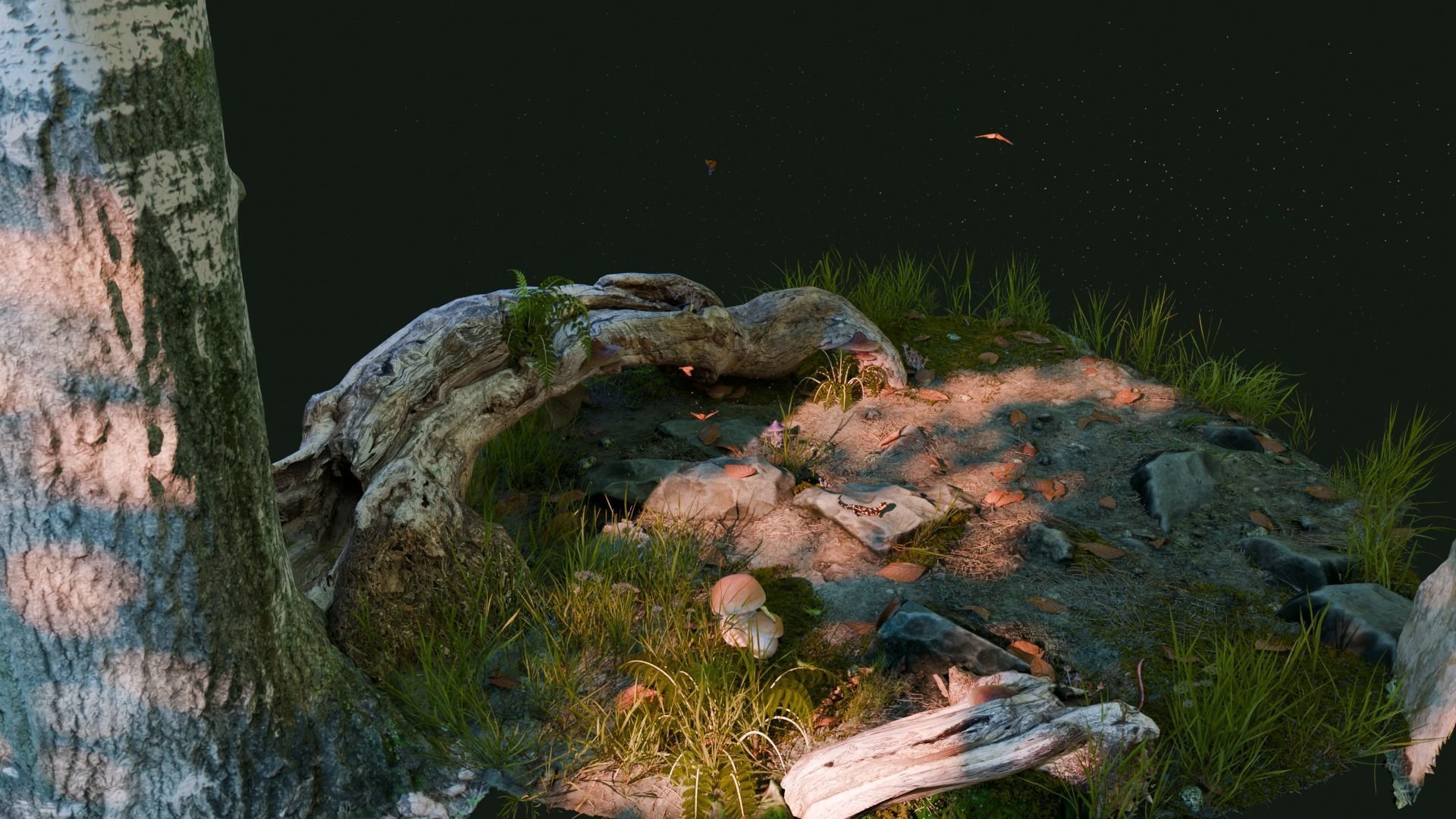 Ecosystem low scale plant Grass and animals 3D model animated | CGTrader