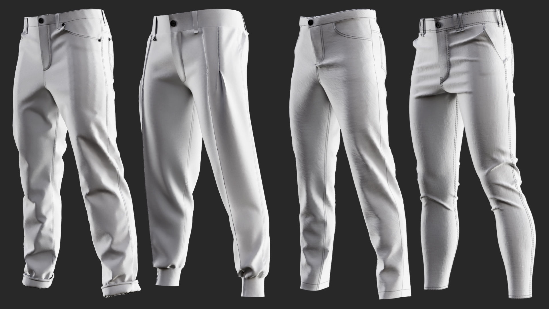 20 Pants - Vol 3 - Base Mesh 3D model | CGTrader