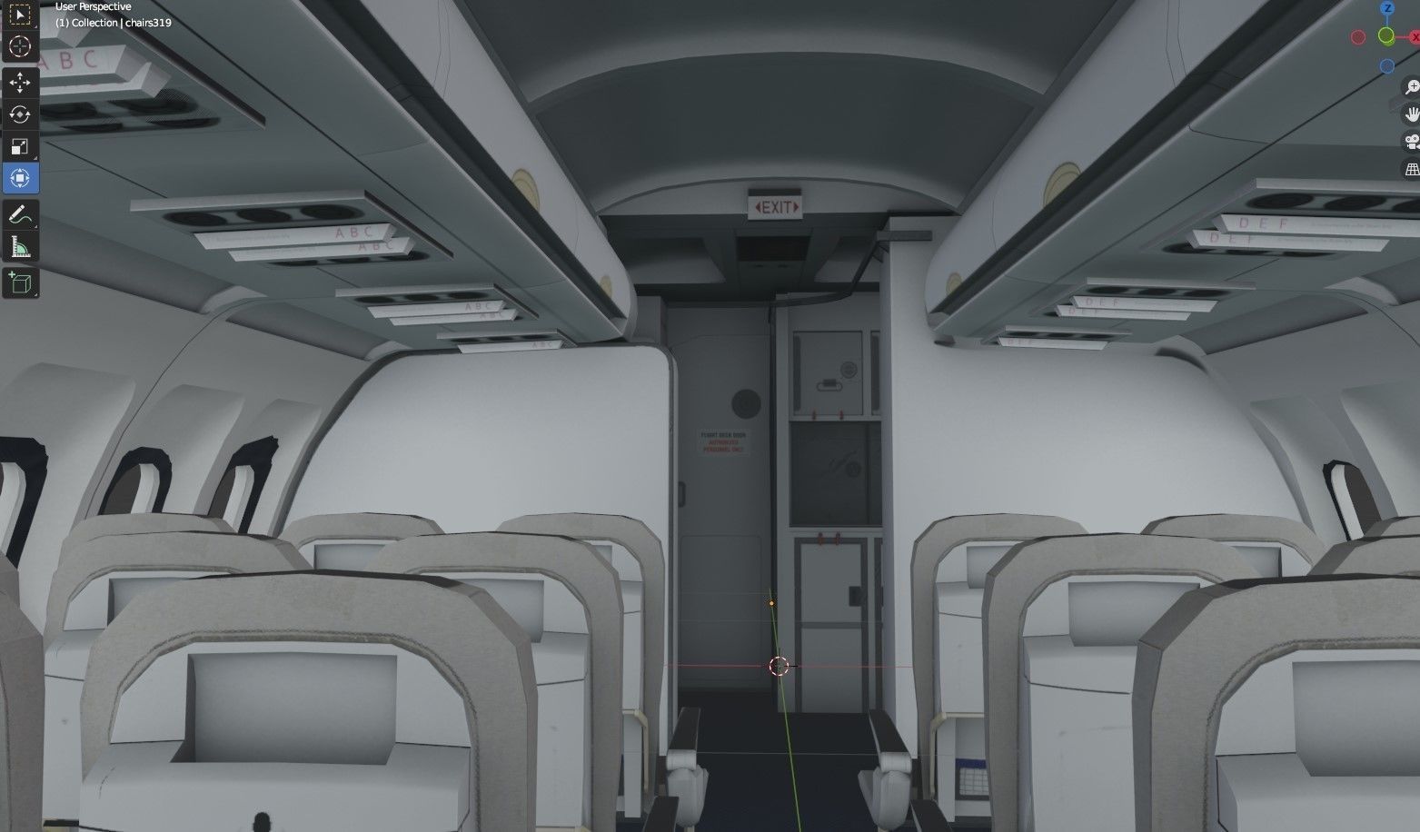 Airbus a320 cabin and cockpit 3D model animated | CGTrader