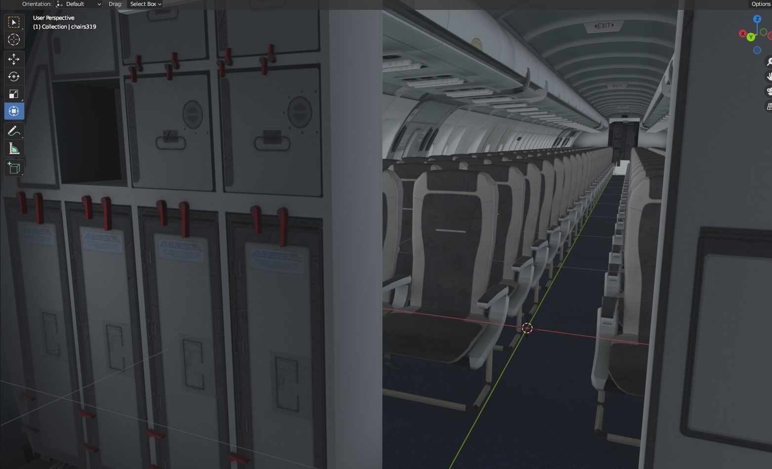 Airbus a320 cabin and cockpit 3D model animated | CGTrader