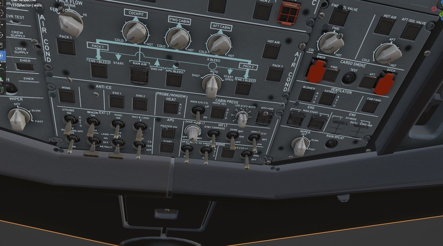Airbus a320 cabin and cockpit 3D model animated | CGTrader