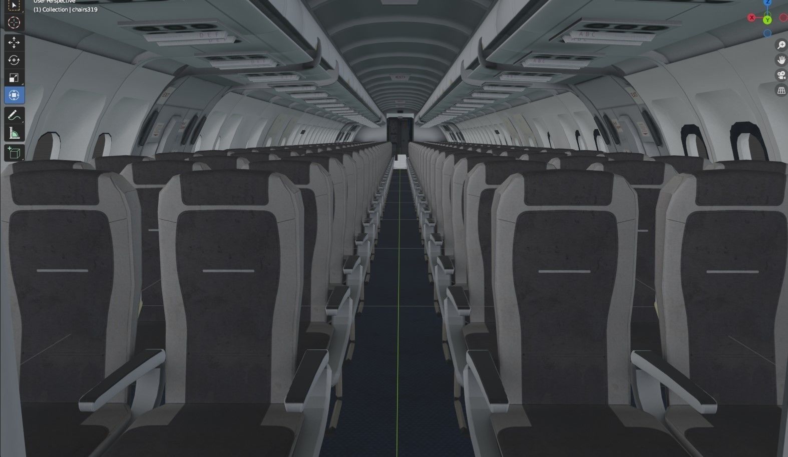 Airbus a320 cabin and cockpit 3D model animated | CGTrader
